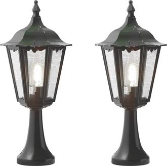 Konstsmide 2er-Set grüne Sockelleuchten FIRENZE, E27, Aluminium, Höhe 55 cm; KONSTSMIDE 7214-600