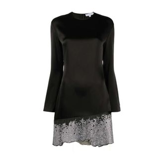 J.W.Anderson Funkelndes Minikleid aus Glitzer-Satin - - Dresses - Damen - Schwarzk - 2XS