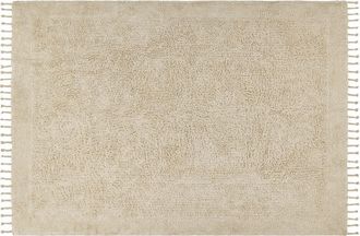 Loberon Teppich Avenagh - Weicher Hochflor - Geflochtener Fransenabschluss - 170x240 - Wohntextilien - Wohnaccessoires - Baumwolle, Creme