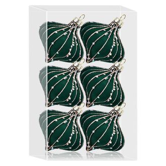 Generico Baumschmuck aus Samt, Weihnachtsdekoration, Samtkugeln, beflockte Weihnachtskugeln, 6er-Set Weihnachtskranz, Dekoration