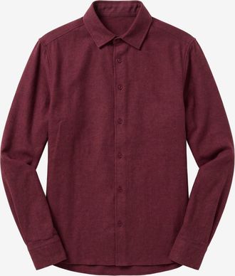 Knowledge Cotton Apparel Herren vegan Flanellhemd Dune Regular Fit Burgund