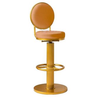 Generic Moderner, h&ouml;henverstellbarer Barhocker mit Metallbeinen und Polsterung, industrieller K&uuml;chenhocker f&uuml;r die K&uuml;cheninsel, stilvoller grau-Goldener Stuhl