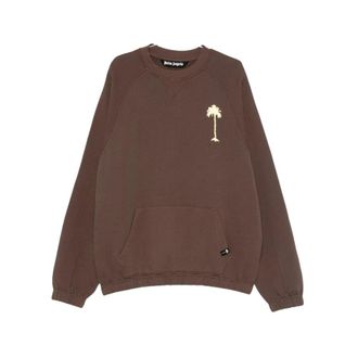 Palm Angels Rundhals-Sweatshirt - - Sweatshirts & Hoodies - Herren - Braun - L