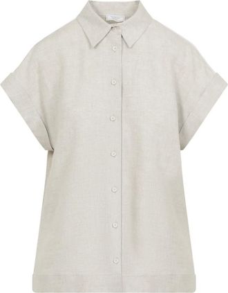 PESERICO Femme, Blouses et Chemises, Beige, Taille: 34 FR S06498.02629 Chemise en lin