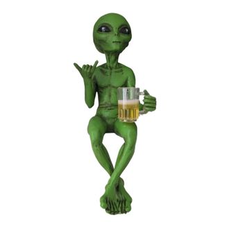 Generic Alien-Statue, die Bier trinkt, einzigartiges Design, Kunstharz, Sammlerst&uuml;ck, Desktop-Dekoration, Hausgarten, Outdoor, Schreibtisch f&uuml;r Schlafzimmer, 