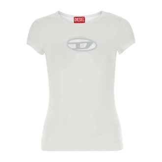 Diesel Femme, Tops, Blanc, Taille: 42 FR T-Shirt Blanc en Coton Stretch T-Angie