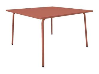 Vente-Unique Table de Jardin carrée L.120 cm en métal - Terracotta - MIRMANDE de MYLIA