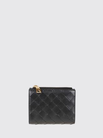 Bottega Veneta Portefeuille bifold en cuir de veau tress&eacute; Intrecciato