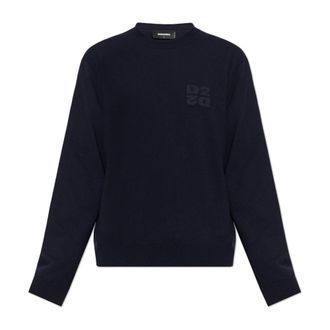 Dsquared2 Pull Col Rond en Laine - Homme - Pulls - Bleu - Taille: XL