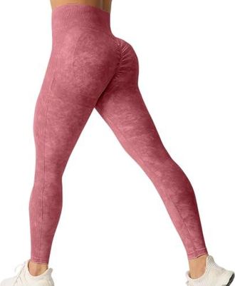 Generic Legging anti-cellulite pour femme - Lifting des fesses - Taille haute - Pantalon de sport moulant et l&eacute;ger - Legging de yoga pour femme, Bordeaux, S