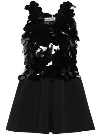 Jil Sander haut en maille à sequins - Noir