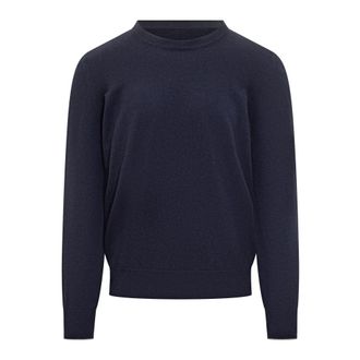 Brunello Cucinelli Cashmere Rundhals-Pullover - - Knitwear - Herren - Blau - 3XL