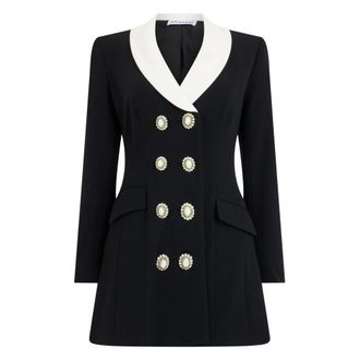 Self Portrait Jacke mit kostbaren Kn&ouml;pfen - - Jackets - Damen - Schwarzk - M