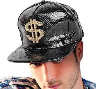 Generic Casquette hip-hop - Casquette enveloppante r&eacute;glable - Style ann&eacute;es 80 - Accessoire de mode des ann&eacute;es 80 - Pour costume avec une structure en mat&eacute;riau