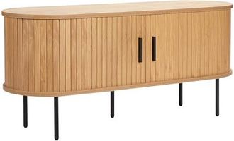 Oviala Meuble TV en mélaminé et Acier 120 cm Beige