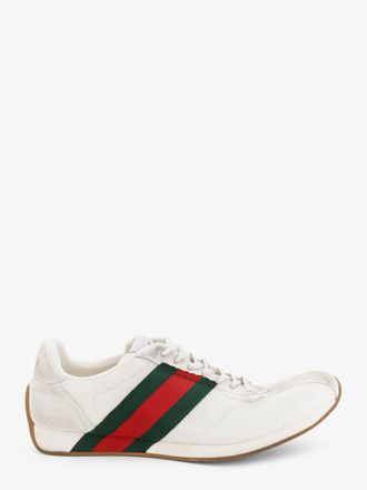 Gucci Tempo mesh and suede sneakers with a vintage effect - GUCCI - gender_Man