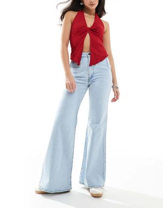 Levi's Ribcage Bells - Jean évasé à taille haute - Bleu clair vintage