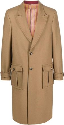Etro Homme, Manteaux, Beige, Taille: L Manteau en Laine et Cachemire