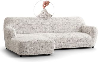 Paulato by GA.I.CO. PAULATO - Bezug für Sofas mit linker Halbinsel (gesehen von vorne), Sofabezug für Ecksofa in L-Form aus Mikrofaser, kratzfestes und maschinenwaschbare