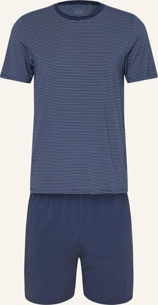 Schiesser Shorty-Schlafanzug Long Life Soft blau