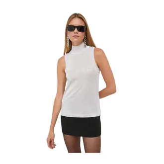 Patrizia Pepe Femme, Tops, Gris, Taille: 42 FR Haut &agrave; col montant orn&eacute;