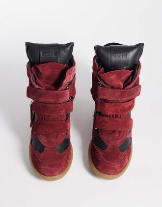 Bronx Jae-yy - Wildleder-Sneaker in Rot und Schwarz mit Keilabsatz-Mehrfarbig