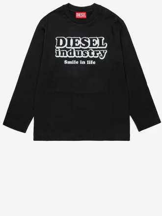 Diesel Logo-Print Cotton Sweatshirt - Black