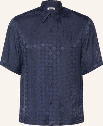 Sandro Sandro Kurzarm-Hemd Regular Fit Aus Jacquard blau