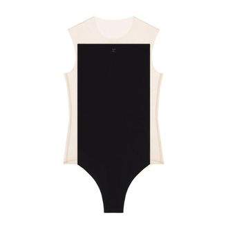 Courr&egrave;ges &Auml;rmelloses Top mit Logo-Stickerei und Eins&auml;tzen - - Tops - Damen - Schwarzk - M