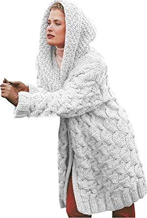 Generic 2026 Vestes pour femmes Mode D&eacute;contract&eacute; Temp&eacute;rament Cardigan &Eacute;pais Sweat &agrave; Capuche Sauvage Veste, blanc, XXL