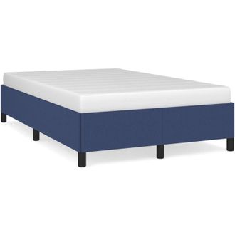 vidaXL Bettgestell ohne Matratze Blau 120x190 cm Stoff Vidaxl