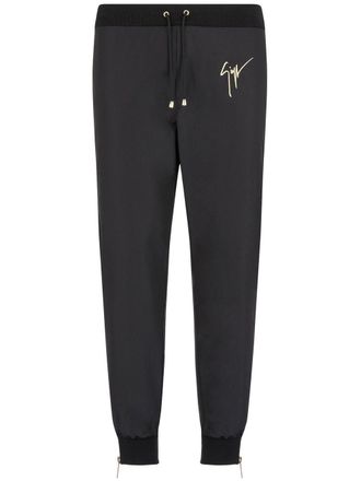 Giuseppe Zanotti pantalon de jogging à logo imprimé - Noir