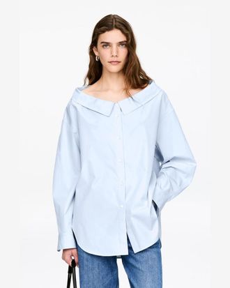 Arket Bluse Mit Weitem Ausschnitt -Blau