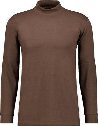 Ragman Herren Stehkragenshirt Langarm Mokka-083, XXL
