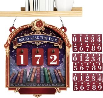 Generic Buchz&auml;hler f&uuml;r Betten | Tischdekoration aus Holz - Schild f&uuml;r B&uuml;cher mit 30 nummerierten Schildern, f&uuml;r Arbeitszimmer, Arbeitsplatz, B&uuml;cherregal, Ecke