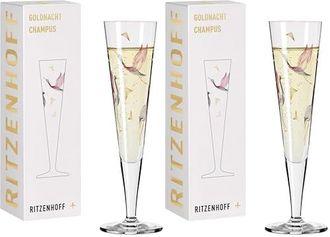 Ritzenhoff 1071015 Champagnerglas 200 ml - Serie Goldnacht Nr. 15 - Edles Designerst&uuml;ck mit Echt-Gold - Made in Germany (Packung mit 2)