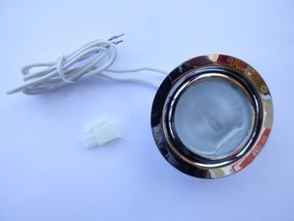 M&uuml;ller-Licht Flacher Einbauspot Chrom f&uuml;r Spiegelschrank + M&ouml;bel, Halogen G4, Glas matt