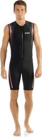 Cressi Mens Termico Wetsuit 2mm Shorty Neoprenanzug aus High Stretch Neopren für Herren, Schwarz/Rot, XL/5