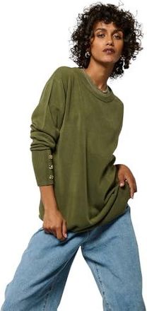 Kaporal Femme Pull pour Coupe Regular, Manches Longues, Col Rond, Modèle Marka, Couleur Khaki, Taille XS, Kaki, XS EU