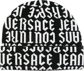 Versace Jeans Couture M&uuml;tze mit Jacquard-Logo - Schwarz