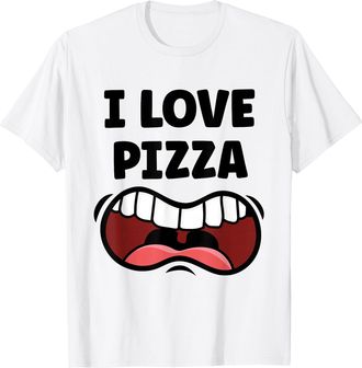 BDAZ I Love Pizza Lustiger Hungriger Mund T-Shirt