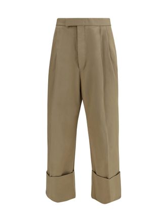 Thom Browne Cotton Gabardine Trousers - Khaki