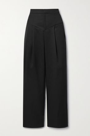 Isabel Marant Staya Hose Mit Geradem Bein Aus Woll-twill - Schwarz