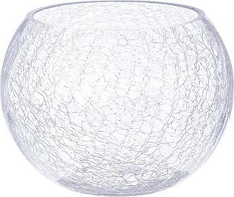Atmosphera Atmosphera - Vase Boule - Verre craquel&eacute; - H15 cm