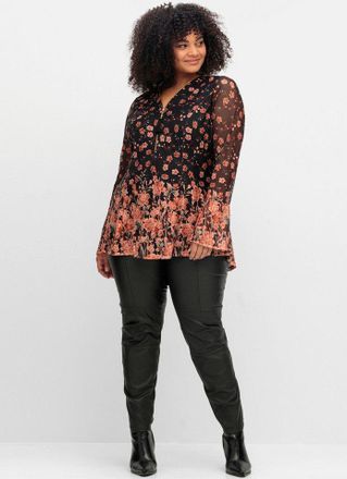 Sheego Klassische Bluse Tunika Langarm