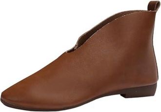 Generic Bottines &agrave; bout pointu pour femme - Semelle souple - Style r&eacute;tro - Col en V - Chaussures d&eacute;t&eacute; &agrave; enfiler - Mocassins &agrave; talon bas - Sandales de marche l