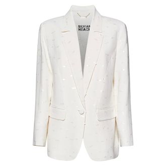 Silvian Heach Femme, Vestes, Blanc, Taille: 40 FR Decorated Surface Blazer