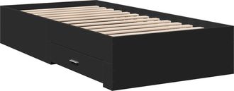 Generic Klassischer Doppelbettrahmen mit Schublade und Stauraum - Beton, Holzwerkstoffe und Sperrholzlatten f&uuml;r Jugendliche und Erwachsene (75 x 190 cm)