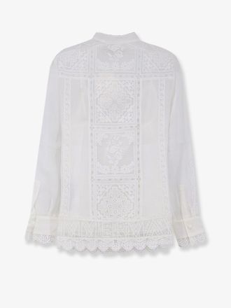 Zimmermann Womens Cotton Shirt Aster White