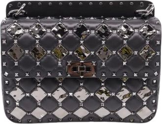 Valentino Pre-owned Medium Rockstud Spike.It Shoulder Bag - Femme - Pre-owned - Noir - Taille: ONE Size